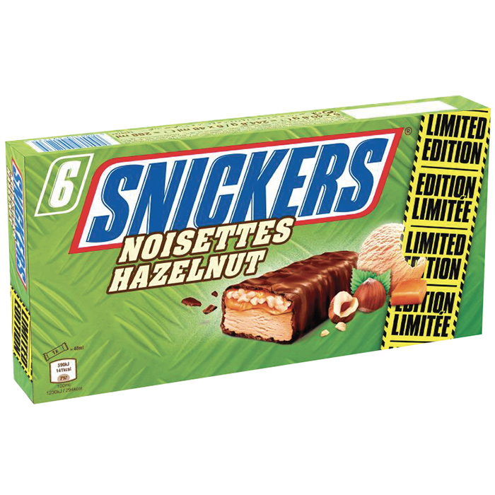 6 Snikers noisettes